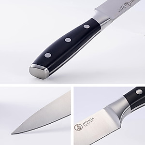 Avanta by Messermeister, Slicer | POM Handle | 10" Premium kitchen cutlery. Stainless steel, Rust resistant, Easy to maintain., Black, (L7688-10)