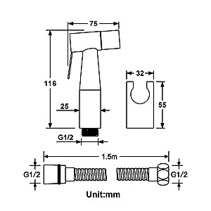 JIYTG Bidet Sprayer Handheld Bidet Faucet for Toilet Cloth Diaper Spray with 59 Inch Shower Hose Spray Gun Set with Angle Valve