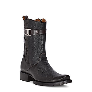 Cuadra Men's Boot in Bovine Leather Black with Zipper, 1J2JRS, Size 9.5