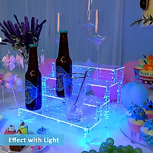 YestBuy 4 Tier Shelf Cake Pop Stand (Blue) +5 Tier Premium Cupcake Holder – Acrylic Cupcake Tower Display – Cady Bar Party Décor – Acrylic Display for Pastry Weddings, Birthday (Colorful)