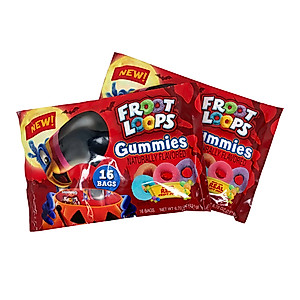 Kelloggs Froot Loops Gummies 16 Individually Wrapped Packs Halloween Trick Or Treat Candy, 16 Count (Pack of 2)