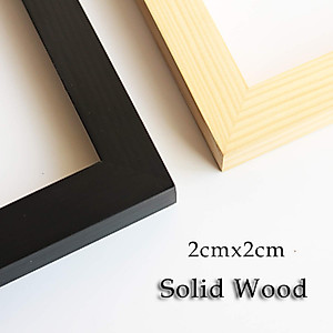 16x16 Picture Frame Black Solid Wood for Mat 12x12 Wall Mounting Square Poster Photo Frames…