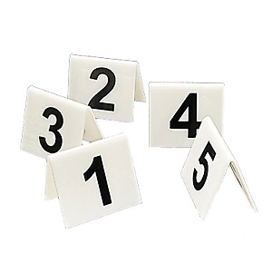 Diyfixlcd 40 Pics Acrylic Table Numbers 1-40 Double Side Numbered Table Tents Restaurant Wedding Table Number White Table Tent Numbers Cards Signs for Party Banquets Service Evidence Markers Supplies