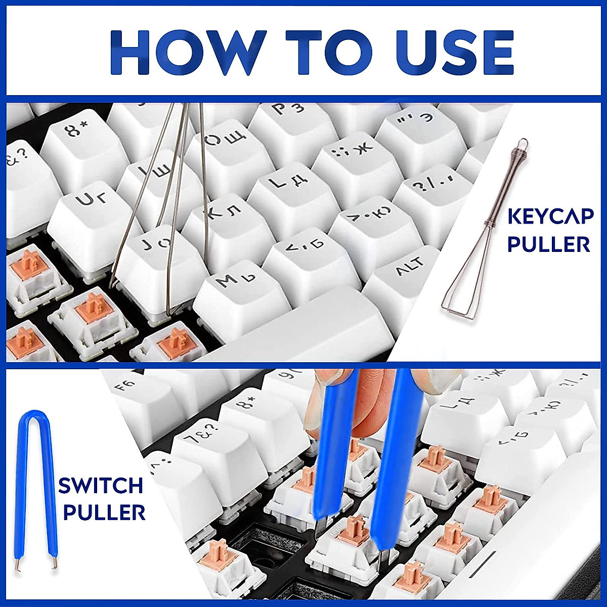 8PCS Keyboard Lube Kit for Keyboard switches Contain Keycap Puller, Switch Puller, Lube Brush, Keyboard Tweezers, Stem Holder, Parts Tray, Apply to Gaming Keyboard & Mechanical Keyboard