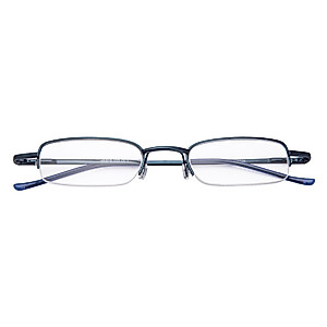 EYEGUARD 2 Pairs of Classic Spring Hinges Readers in Slim Pen Clip Portable Aluminum Hard Case Reading Glasses