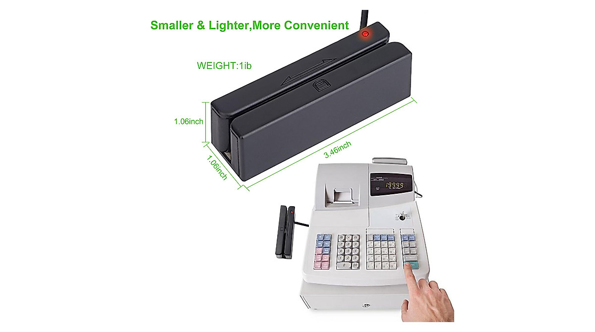 USB Magnetic Stripe Card Reader 3-Track POS Credit Card Swipe Reader