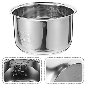 BESTonZON Rice Cooker Liner Pot Inner Pot Replacement Potrice Cooking Pan Stockpot Electric Rice Cooker Pot An Fittings Cooker Liner Container Cooking Pot Thicken Sticky Rice Stainless Steel
