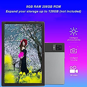 Haofy Tablet PC, 10 Inch Tablet Night Reading Mode 8GB RAM 256GB ROM 100-240V for Android 12 for Elderly Reading (US Plug)