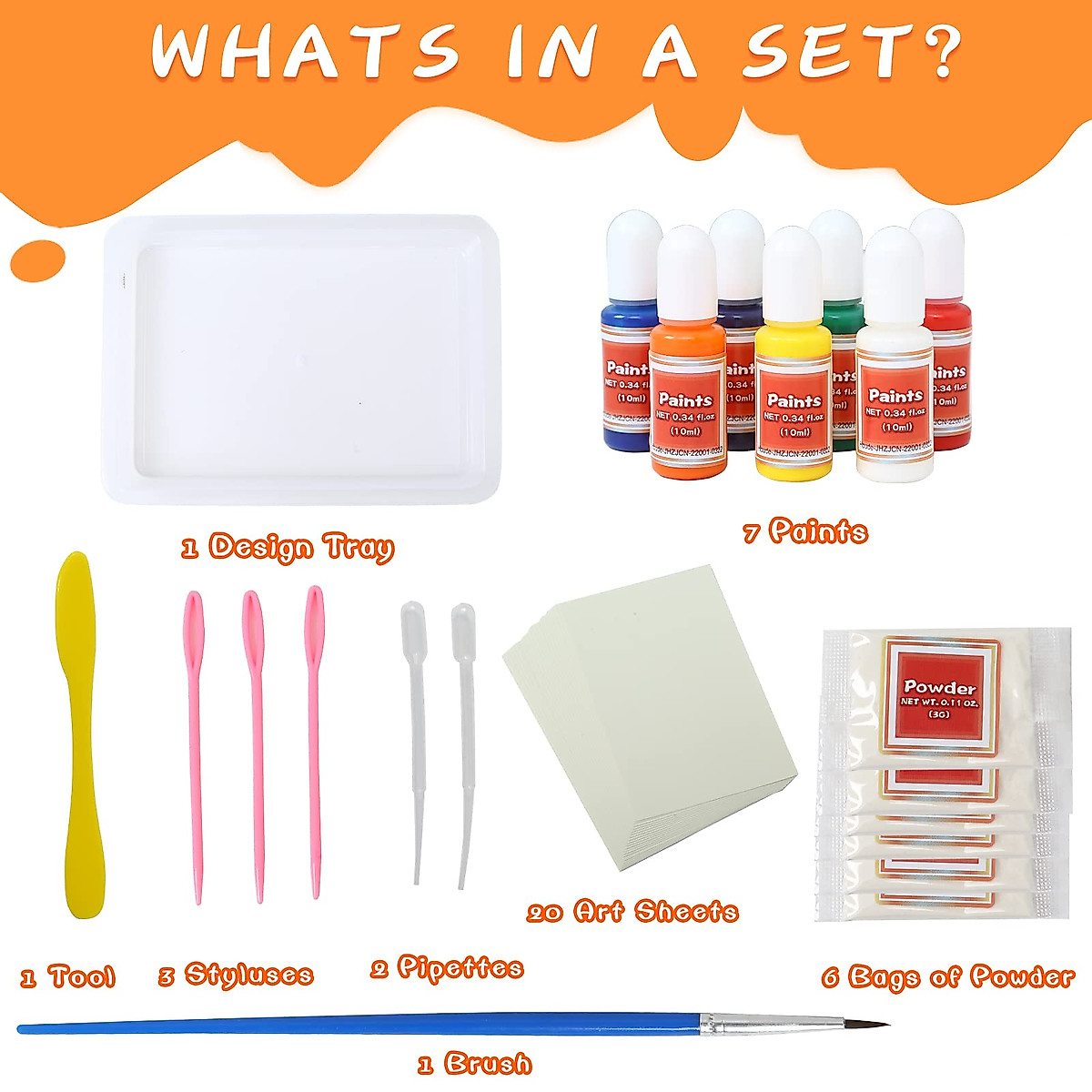 Wings Giant Water Marbling Paint Kit with Individual Powder, Art Kits for Kids, Marbling Paint Kit, Marbling Kit for Girls & Boys, Arts and Crafts Kit Ideas for Girls Boys Ages 8-12 Kids Activities