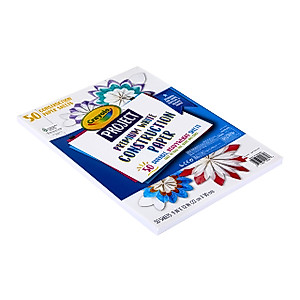 Crayola White Construction Paper, Premium Art Supplies, Standard Size, 50 Count, White (99-0081)