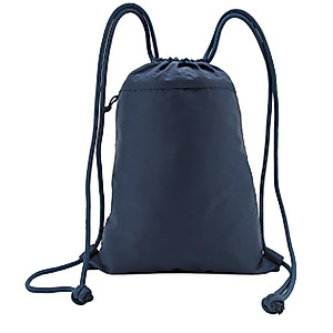TEC Durable Drawstring Backpack/Cinch Sack Backpack/String Pack (Navy)