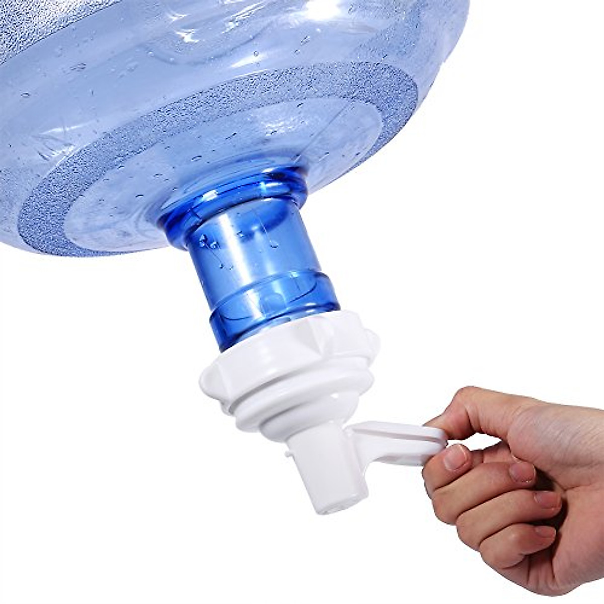 Yosoo Water Dispenser Valve, Plastic Drinking Bottle Top Spigot Water Replacement Bottle Top Valve Faucet Dispenser Simple Device White