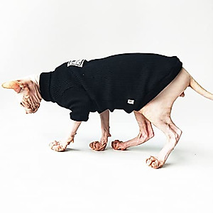 Sphynx Cat Clothes Comfortable and Soft Sweater Hairless Cat Sphynx,Devon, Connis Cat Autumn and Spring Clothes for Cats & Small Dogs (L, Pink)