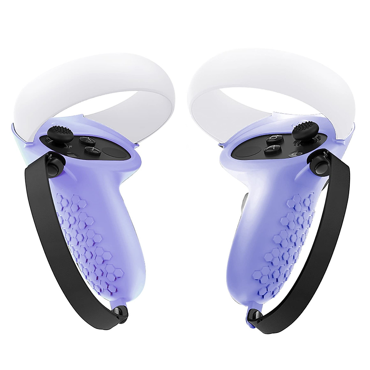 Gwyoneaon Protective Cover for Oculus/Meta Quest 2 Accessories, Silicone Controllers Grip Cover Protector, Soft Shell Skin with Face Cover and Lens Cover (Purple)