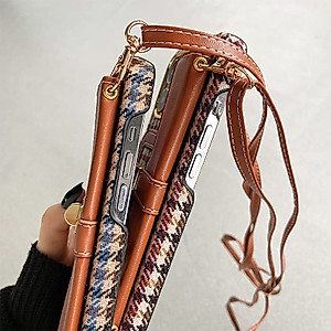 Wallet Crossbody Bag for iPhone 13 Case with Tether Strap Credit Card Holder 6.1 Inch, PU Leather Protective Handbag Zipper Wallet Holder Girl (Wine)