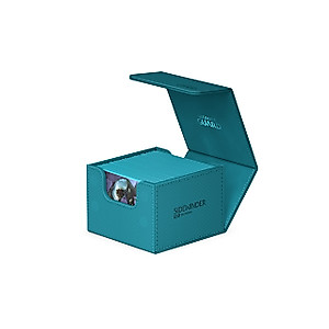 Ultimate Guard Sidewinder 133+, Deck Box for 133 Double-Sleeved TCG Cards, Petrol, Magnetic Closure & Microfiber Inner Lining for Secure Storage