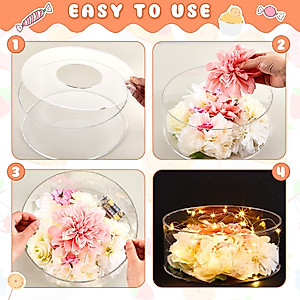 Sintuff 3 Pcs Acrylic Cake Stand with LED Lights Clear Fillable Cake Riser Round 3 Tier Case Cylinder Box for Christmas Wedding Birthday Xmas Holiday Party Display(6 Inch, 8 Inch, 10 Inch)