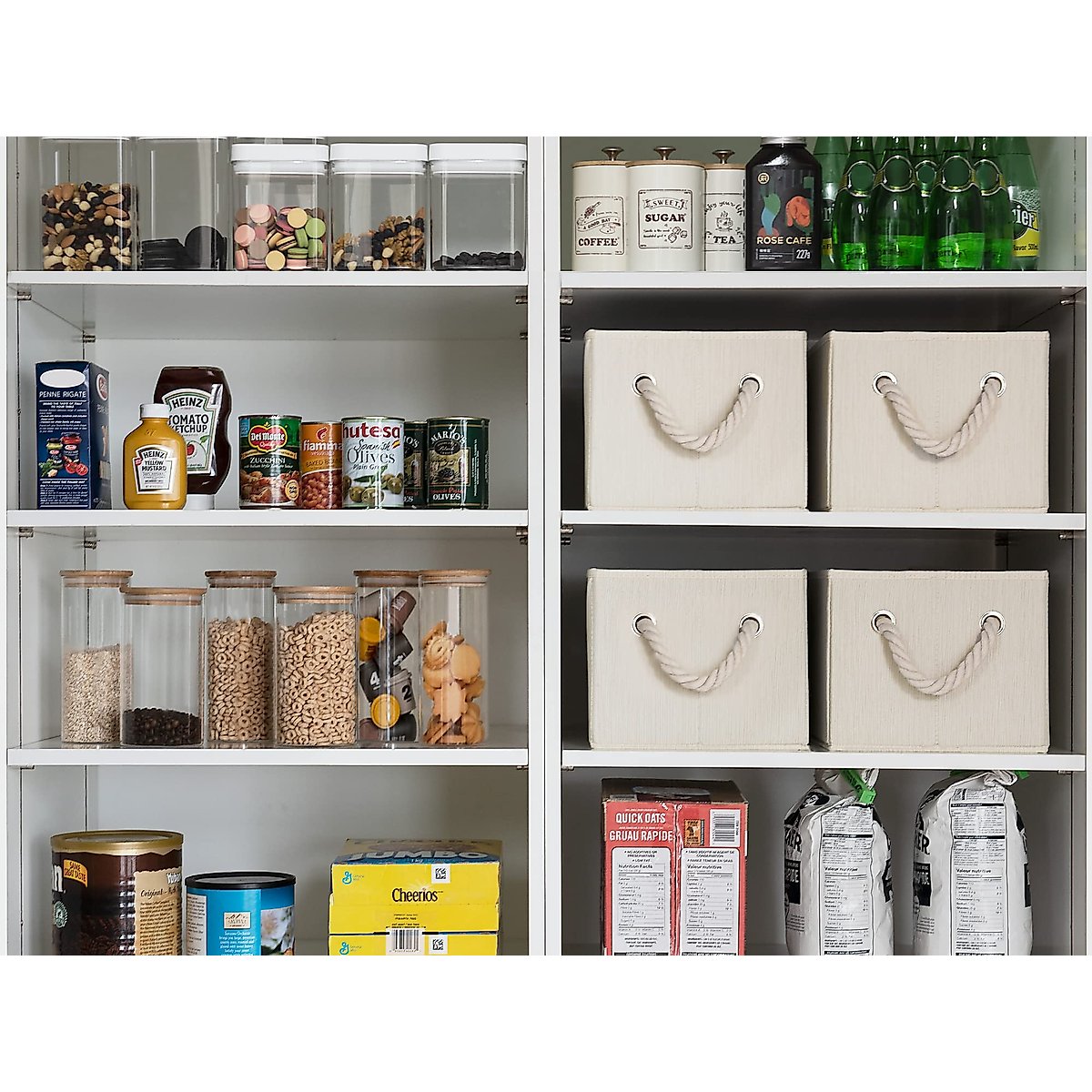 StorageWorks Set of 5 Round Paper Rope Storage Baskets, Large Storage Baskets for Organizing