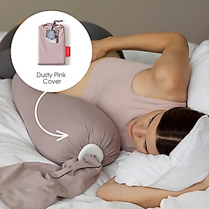 bbhugme Pregnancy Pillow Cover - Cotton Jersey Fabric - Fits Pregnancy Pillow for Side Sleeping - Cover Only, Pregnancy Pillow Sold Separately, Dusty Pink