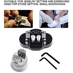 Ball Vise Engraving Setting Tool 360°Rotation Professional Ball Vise 30 PCS Attachment Jewelry Engraving Block Tools Standard Block (3inch)