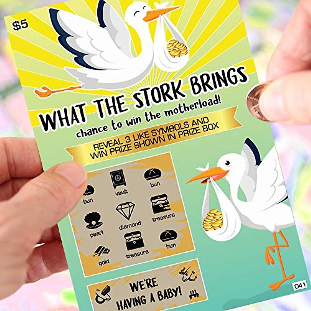 OneSquare 10pk- Pregnancy Announcement Scratch Off Lottery Tickets | Sentimental Mommy To Be, Baby Birth, Celebratory Invitation | Great for Family and Friends Memorable Scrapbooks and Keepsakes