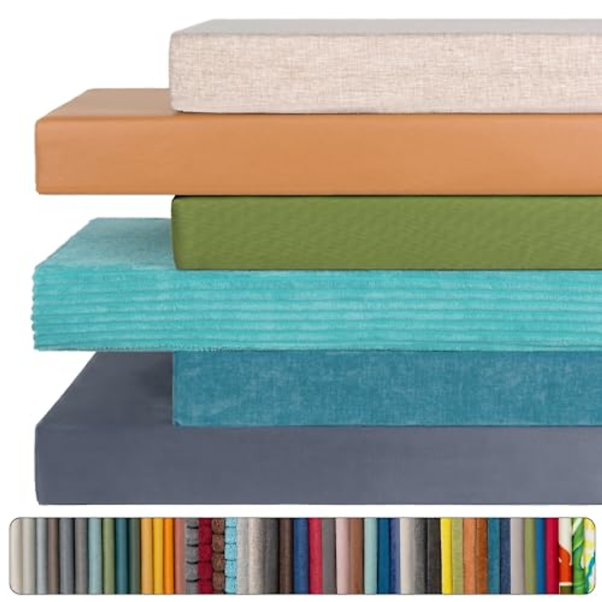 Millsilo Custom Bench Cushions for Outdoor Indoor, Personalized Furniture Bench Chair Cushion, Custom Window Seat Cushions, Sofa Couch Cushion, Optional Fabric, Piping and Non-Slip Bottom and Straps