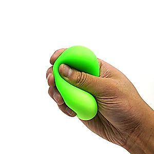 3 Pack Stress Dough Ball Soft Stretchy Stress Ball Toy for Kids Squeeze and Pull for Adult Anxiety Hand Therapy Relaxing Non Toxic Sensory Fidget Squishy Doh Splat Action in Green, Orange, Blue