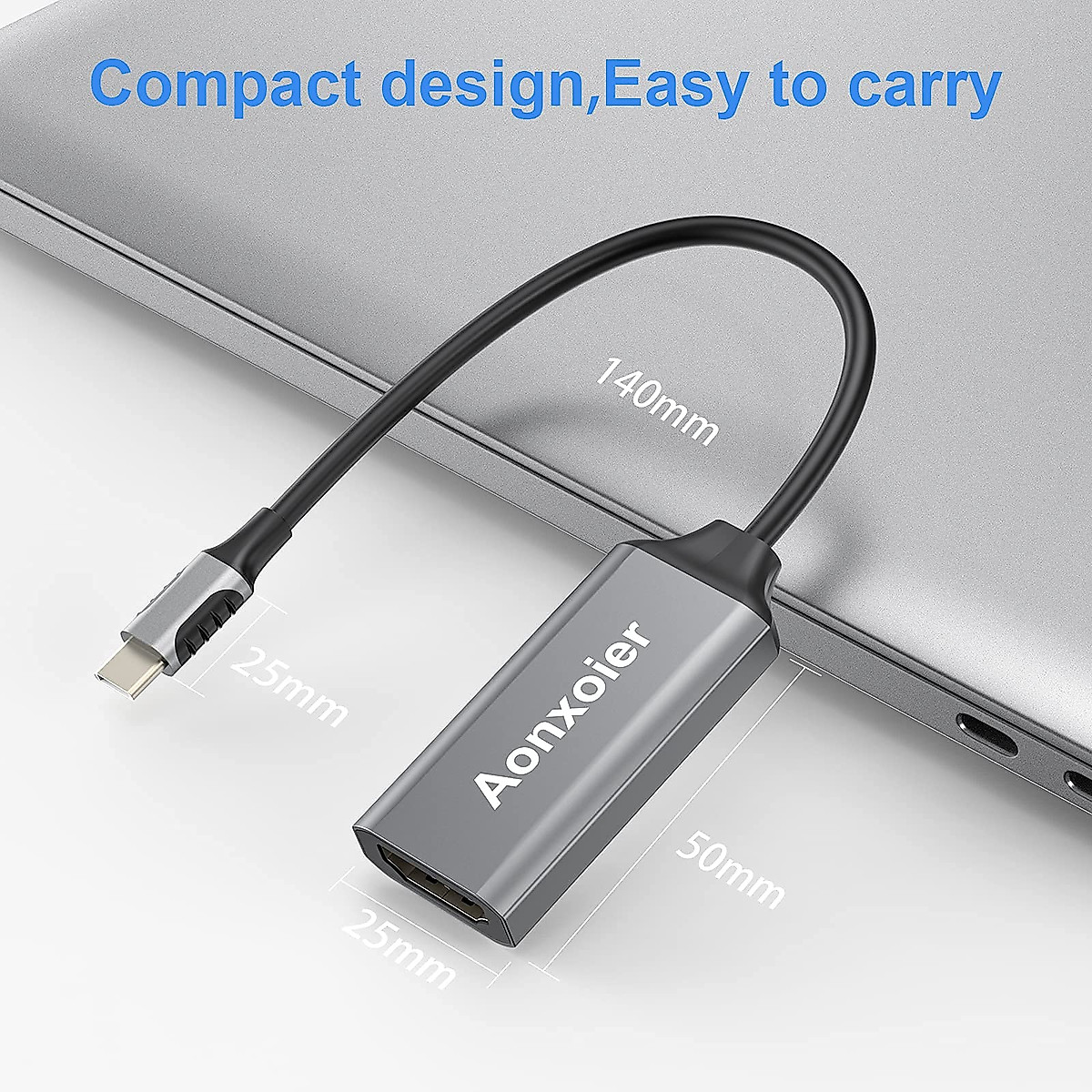 USB C to HDMI Adapter (4K@30Hz，1080P@60Hz),USB Type-C to HDMI Adapter [Thunderbolt 3 Compatible] Compatible with MacBook Pro,Samsung Galaxy S9/S8, Surface Book 2, Dell XPS 13/15, Pixelbook More