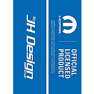 JH Design Men's Mopar Logo T-Shirt Short Sleeve Crew Neck Black Shirt (Large, Black)