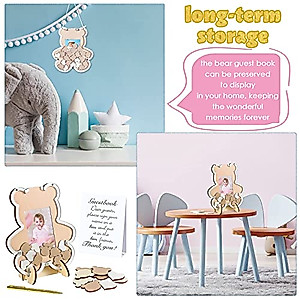 Yookeer Bear Baby Shower Guest Book Alternative Photo Frame Decorations We Can Bearly Wait Baby Shower Sign in Guest Book Girl 1st Birthday Rustic Party Bear Gender Reveal Shower (Brown,8.5x9.3 Inch)