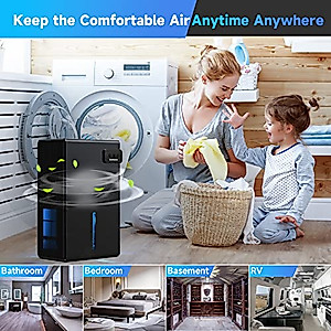 SIMSEN 95oz Dehumidifiers for Home, 8000 Cubic Feet(800 sq ft) Quiet Dehumidifier for Home with Drain Hose and 2 Working Modes, Portable Small Dehumidifiers for Bedroom Bathroom Basements Closet RV
