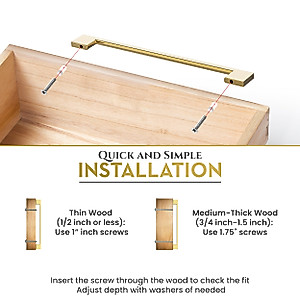 Southern Hills 5pc Brushed Gold Cabinet Pulls - 8.75" (224mm) Screw Spaced Gold Pulls for Cabinets and Drawers, Dresser, Gold Hardware for Cabinets, Kitchen Cabinet Handles