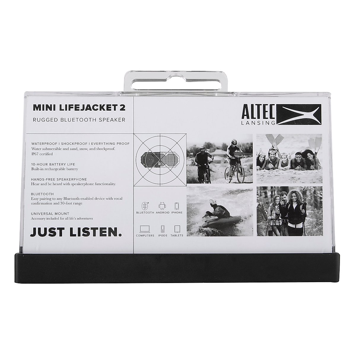 Altec Lansing Mini LifeJacket 2 - IP67 Waterproof Floating Bluetooth Speaker For Pool And Travel, Shockproof and Snowproof Portable Speaker for Outdoor, 30ft Range and 10 Hour Playtime