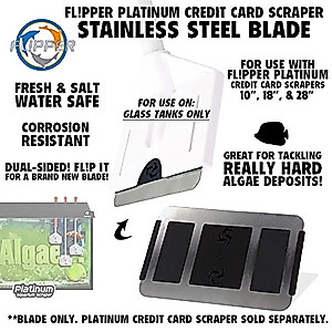 FL!PPER Flipper Platinum Aquarium Hand Scraper Tool – Glass and Acrylic Fish Tank Cleaner – Aquarium Glass Cleaner - Aquarium Glass Scraper with Serrated Blade 28"
