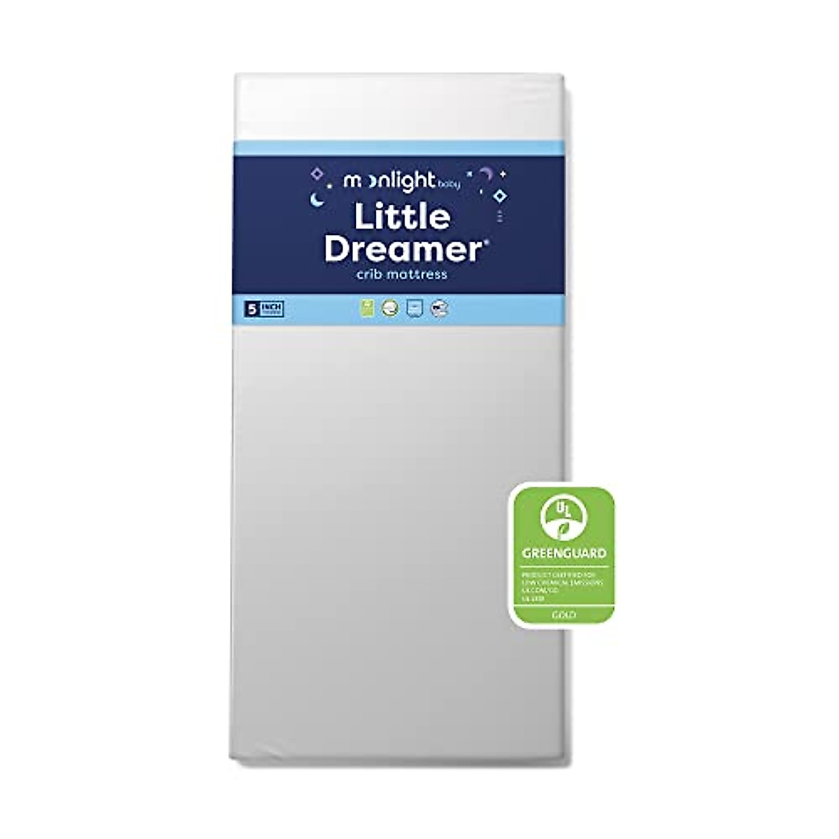 Moonlight Slumber Little Dreamer Crib Mattress - Firm, Dual Sided, Standard Size, Waterproof, 5in.