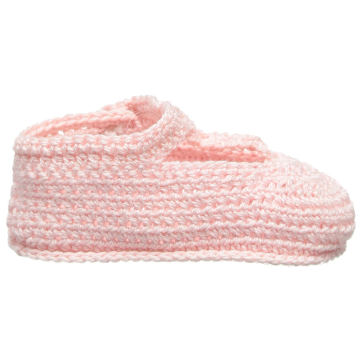 Jefferies Socks Baby-Girls Newborn T-Strap Mary Jane Crochet Bootie, Light Pink, Newborn