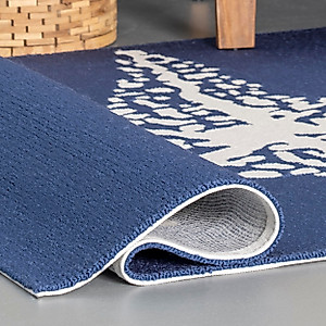 nuLOOM Hand Hooked Marine Indoor/ Outdoor Area Rug, 8x10, Navy