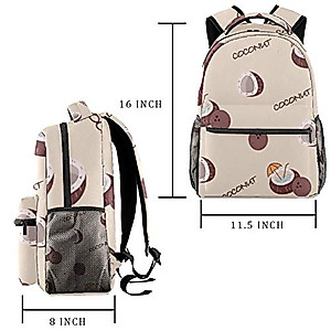 Coconuts and coconut juice Backpack Double Strap Shoulder Bag Lightweight Book Bags Laptop Backpack Waterproof Casual Daypack for Travel Work