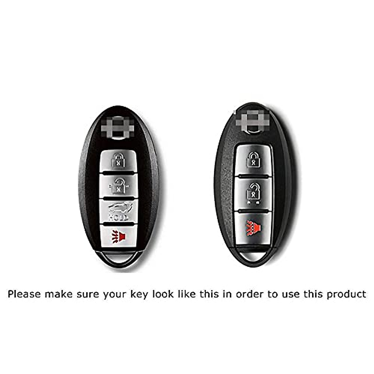 iJDMTOY (1) Exact Fit Gloss Metallic White Smart Key Fob Shell Compatible with Nissan Armada Rogue GT-R Murano Pathfinder Sentra Leaf Titan (4-Button only)