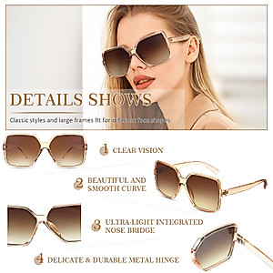 Xuhal 20 Pairs Women's Square Oversized Sun Glasses Retro Wide Flat Top Sunglasses UV Protection Trendy Shades for Women, Assorted Styles