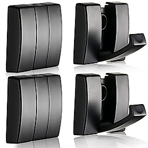 Folding Hideaway Coat Hooks 4 Pieces Heavy Duty Wall Hooks Black Towel Hooks for Bathrooms Retractable Coat Hook Space Aluminum Wall Hooks Hanging Hooks for Closet Scarf Hat Robe Key Purse Bag