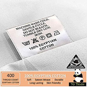 Split Queen Sheets Sets for Adjustable Bed, Soft 100% Egyptian Cotton 400-Thread-Count, Sateen Weave, 5PC Set with 2 Fitted Sheets, Split-Queen Sheet Set 15-Inch Deep Pockets, 400-TC - Black Solid