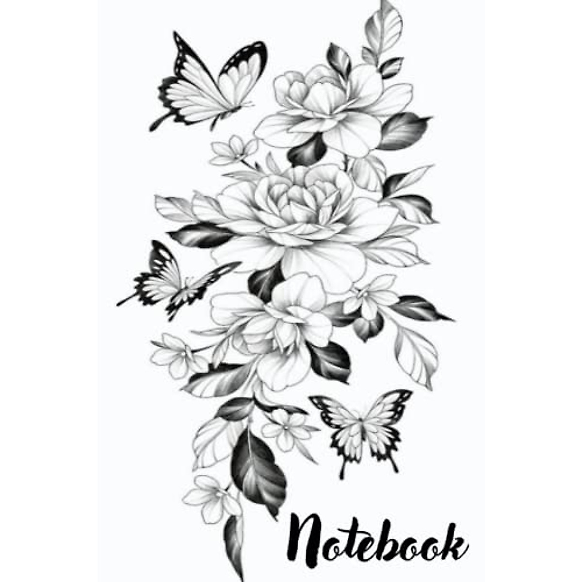 notepad flowers and butterfly