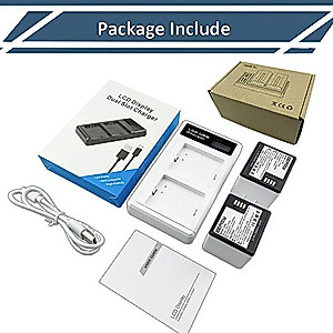 2-Pack 2440mAh Rechargeable Battery with LCD Dual Charging Station fit for Arlo Pro, Arlo Pro 2 Camera