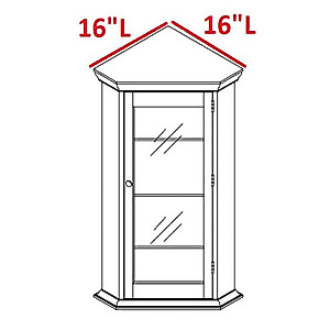 Kings Brand Furniture - Corner Curio Storage Cabinet with Glass Door (Black)