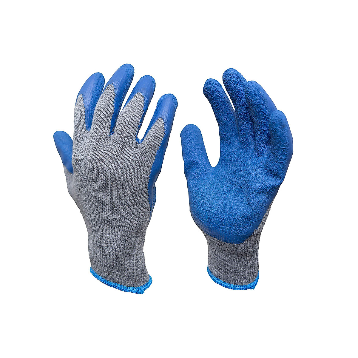 G & F Products Rubber Latex Coated Work Gloves for Construction, Blue, Crinkle Pattern, X-Large (Sold by dozen, 12 Pairs) (1511XL-DZ)