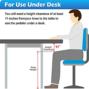 Under Desk Bike Pedal Exerciser - TABEKE Mini Exercise Bike for Arm/Leg Exercise, Pedal Exerciser for Seniors with LCD Display (White)