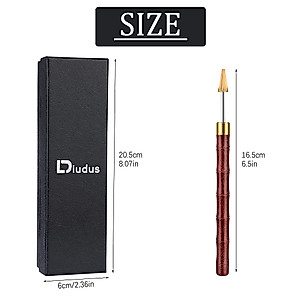 DIUDUS Leather Edge Dye Pen, Red Wood Handle Stainless Steel Top Edge Dye Roller Oil Pen Belt Finisher Leather DIY Craft