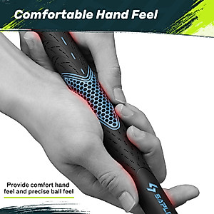 SAPLIZE Classic Rubber Golf Grips 13 Pack, High Feedback, Non-Slip, 13 Grips with 15 Tapes, Midsize, Blue, CC01 Series