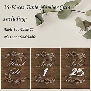 Wedding Table Numbers Rustic Table Numbers Table Number Cards 5" x 7" Double Sided 1-25 with Head Table Cards Table Signs for Wedding, Reception, Centerpiece, Party